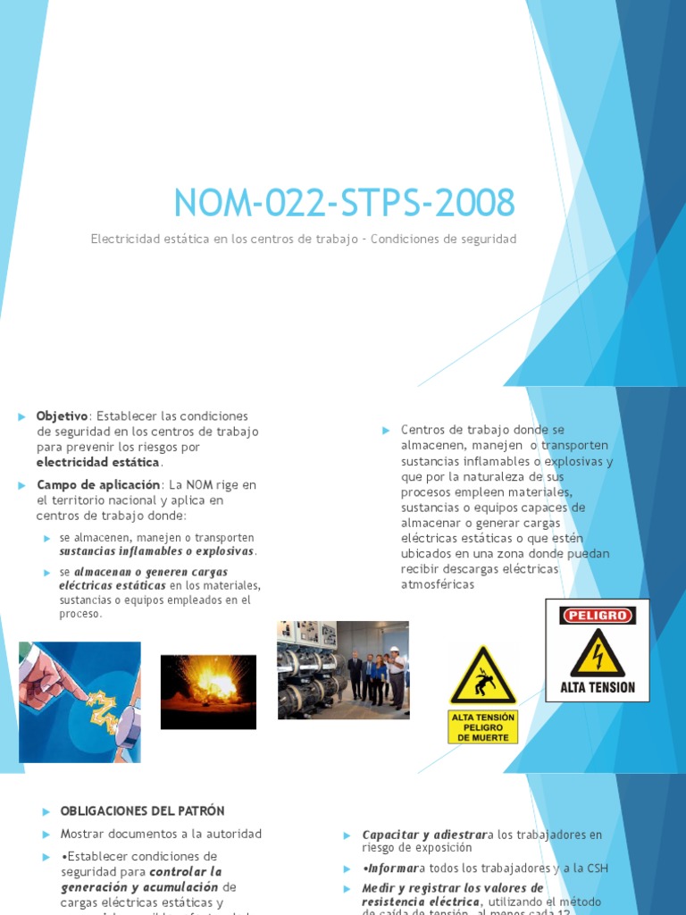 Nom 022 STPS 2008 | PDF | Electricidad | Resistencia Eléctrica y ...