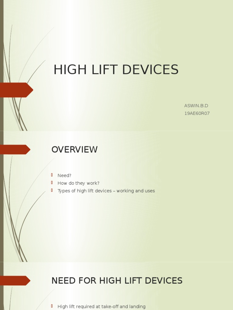 High Lift Devices: Aswin.B.D 19AE60R07 | PDF | Flap (Aeronautics ...