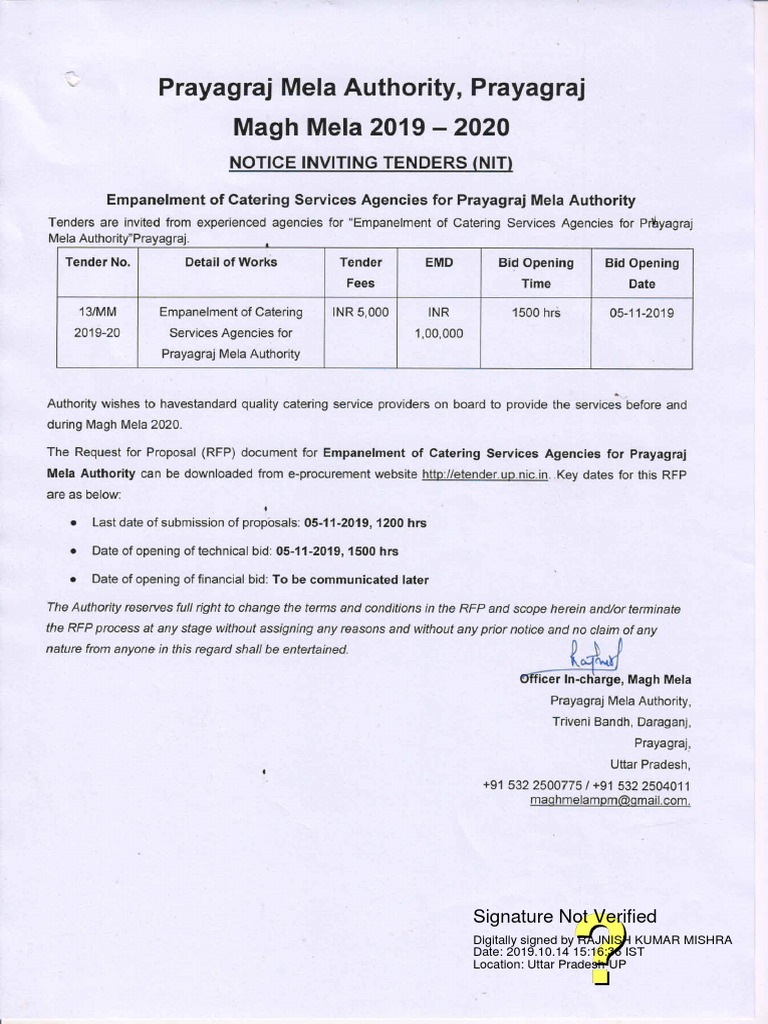 Signature Not Verified: Digitally Signed by RAJNISH KUMAR MISHRA Date ...