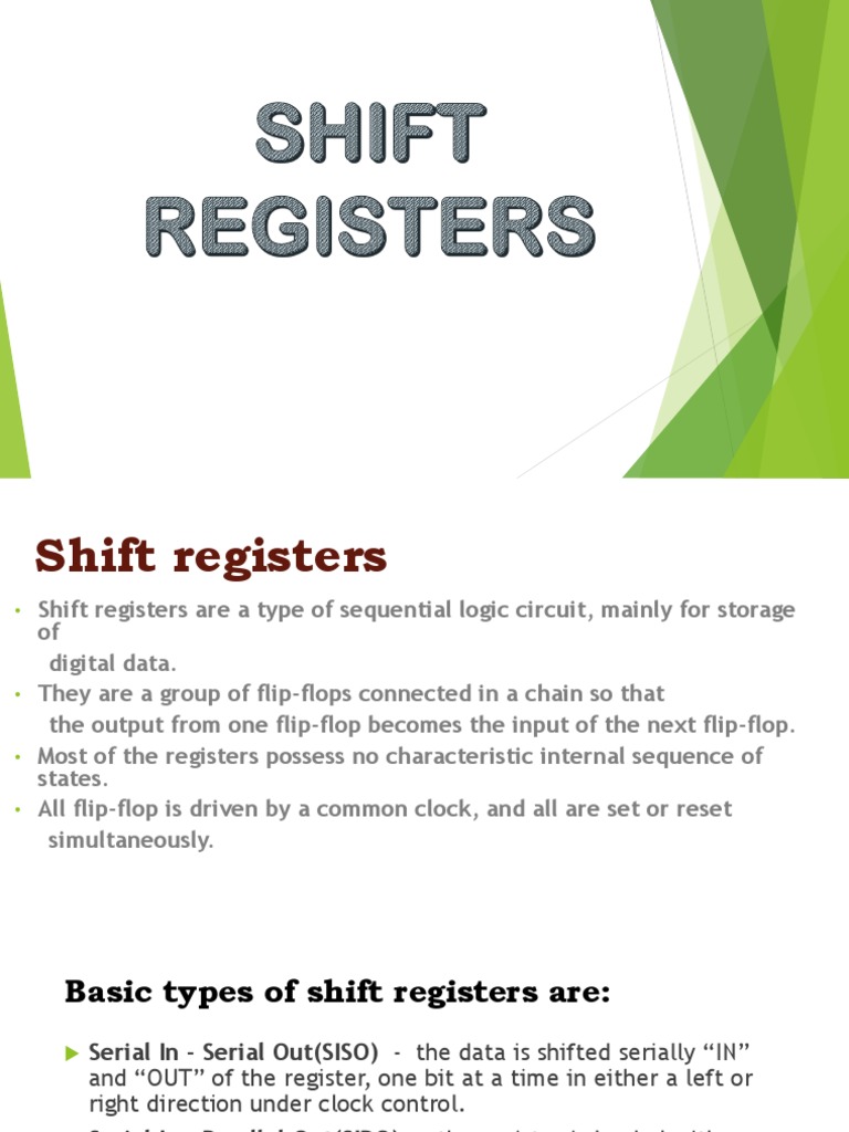 Shift Registers-1 | PDF | Digital Electronics | Electrical Circuits
