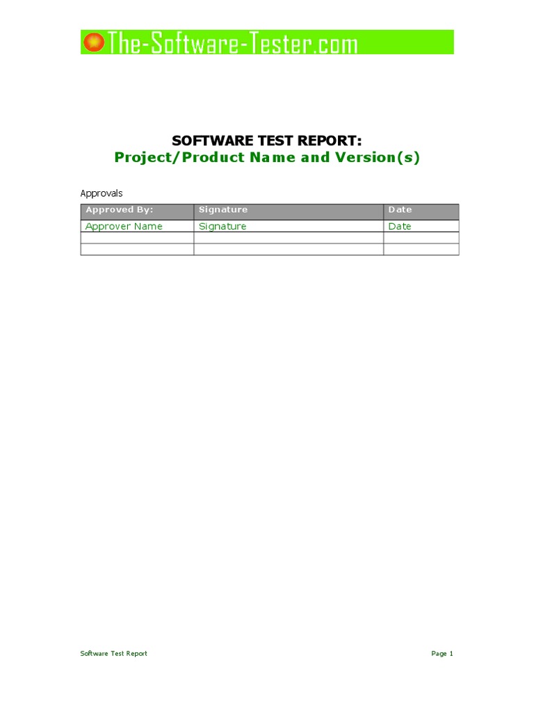 Software Test Report Template | PDF | Software Testing | Software Bug