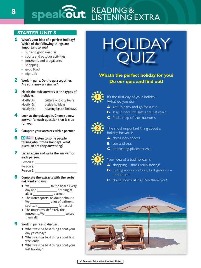 Holiday Quiz: Reading & Listening Extra | PDF | Language Arts & Discipline