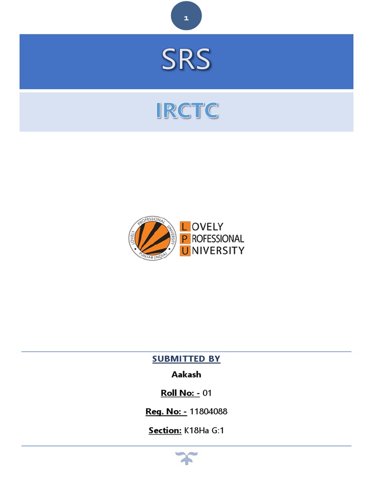 Irctc - SRS | PDF | Use Case | Databases