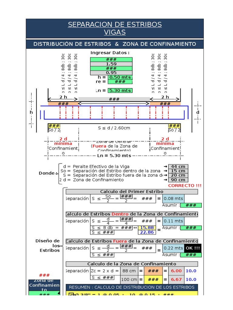 Distribución de Estribos en Vigas | PDF