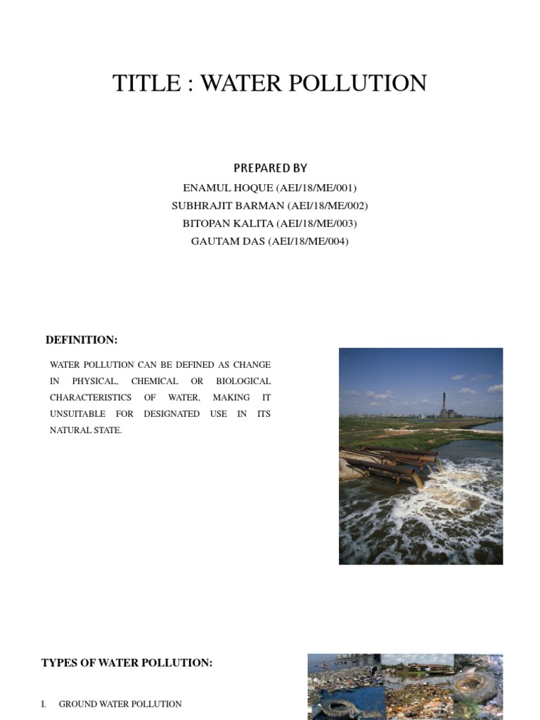 (Final) PPT On Water Pollution.. | PDF | Water Pollution | Sewage Treatment