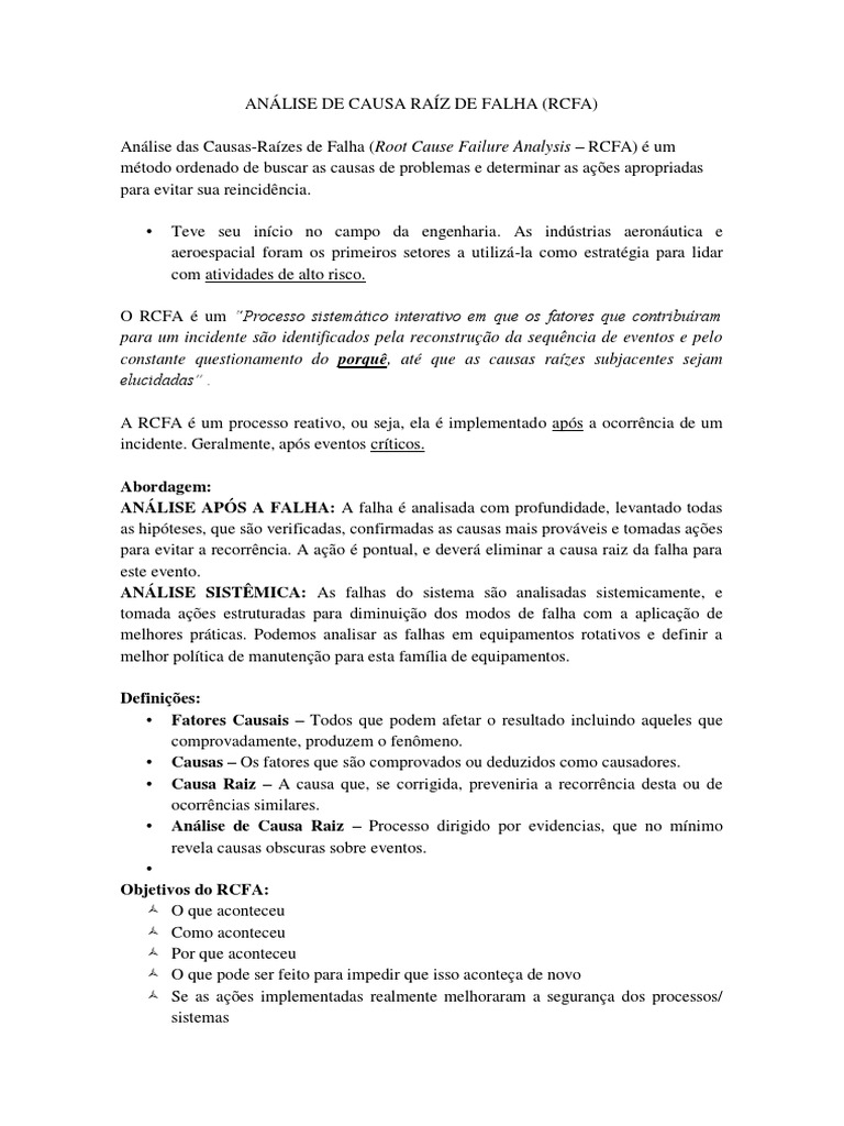 RCFA | PDF | Método científico