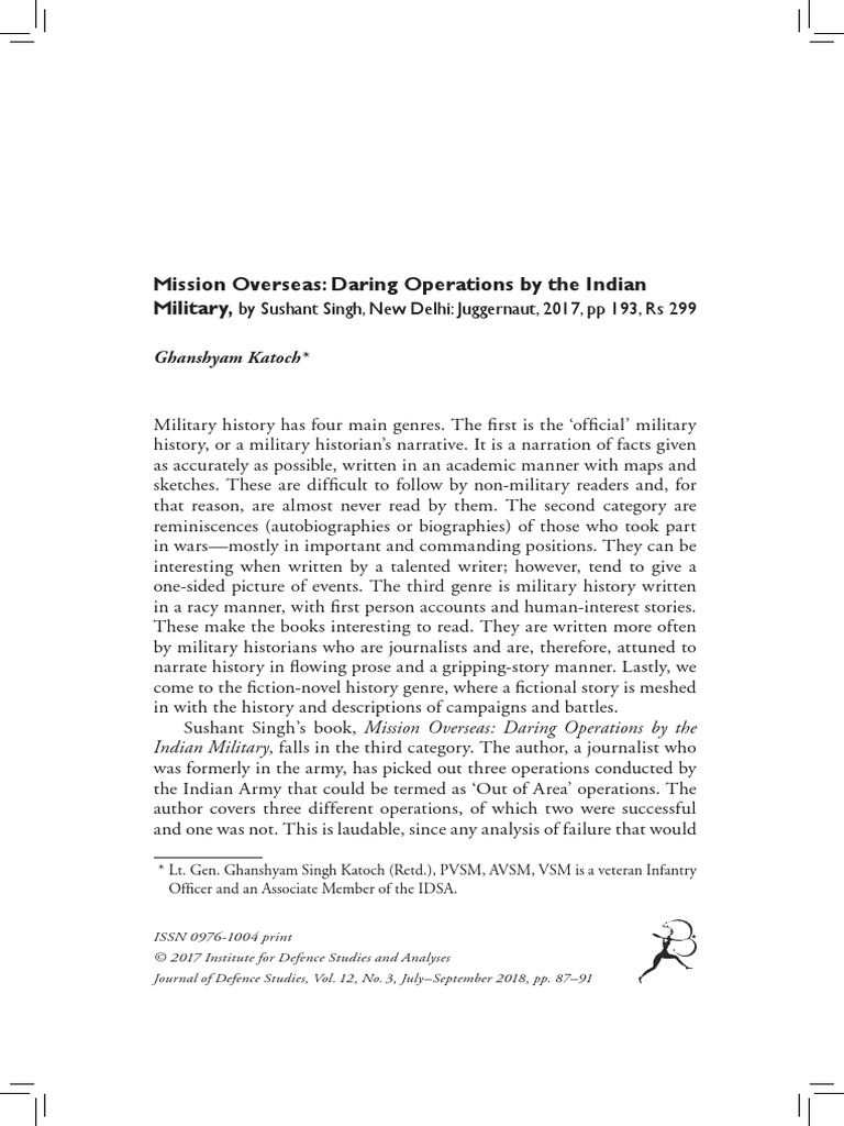 Mission Overseas of Indian Army | PDF | Military | Military Science