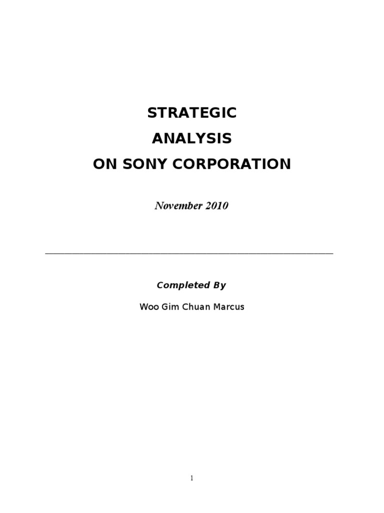 Strategic Analysis of Sony Corporation | PDF | Sony | Innovation