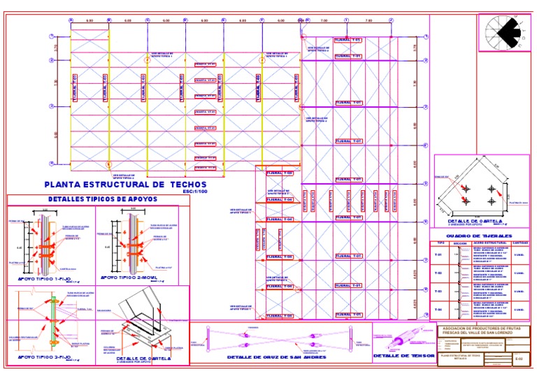 Plano De Estructura De Techo Planta Estructural De Techos