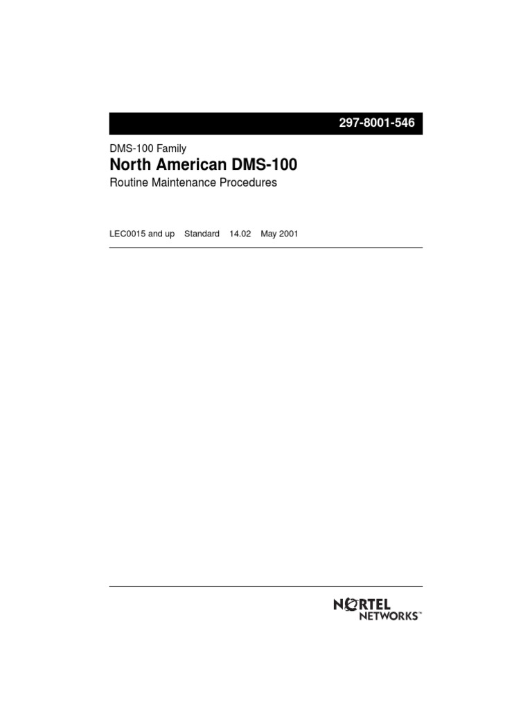DMS 100 Routine Maintenance Procedures NT 297-8001-546 | Download Free ...