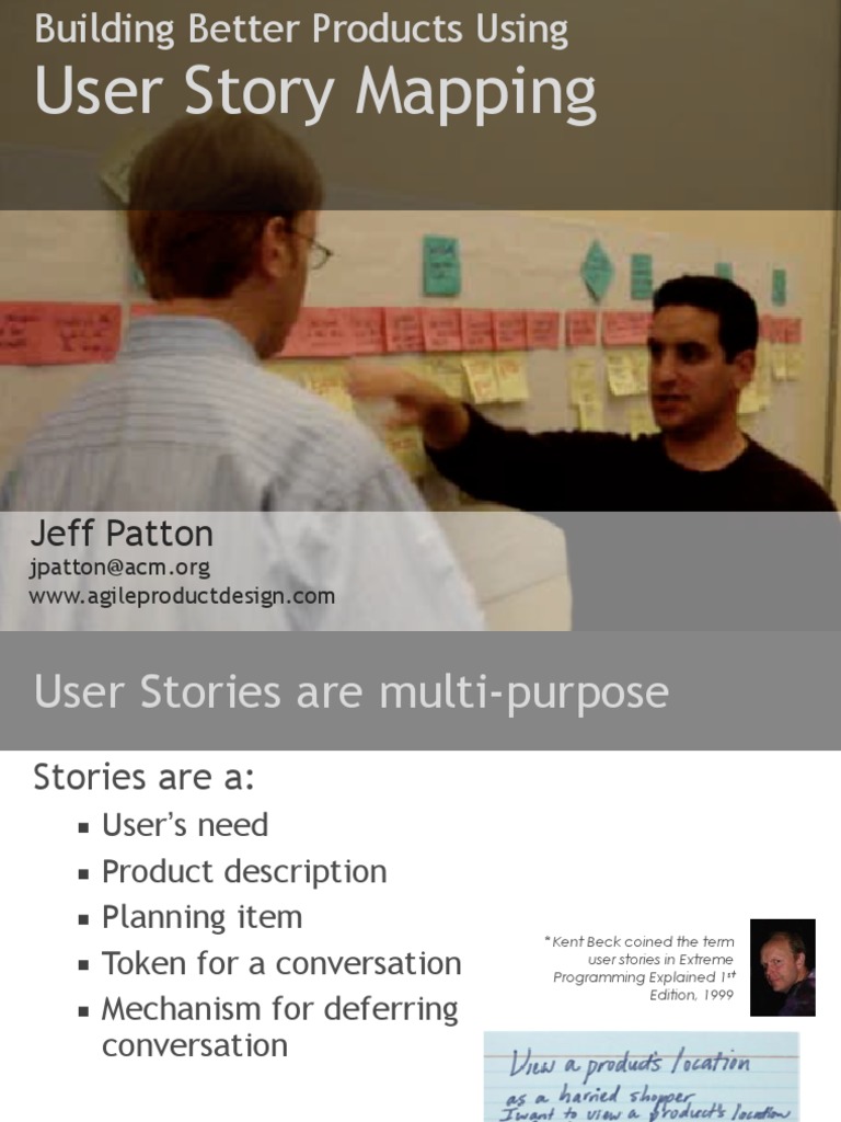 User Story Mapping: Jeff Patton | PDF | Scrum (Software Development) | Areas Of Computer Science
