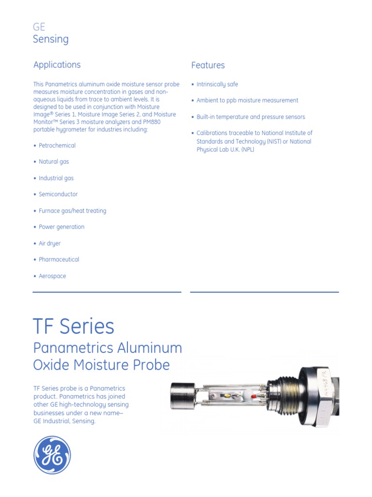 TF Series: Panametrics Aluminum Oxide Moisture Probe | PDF ...