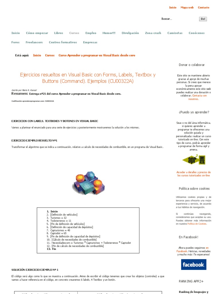Ejercicios Resueltos En Visual Basic Con Forms Labels Textbox Y Buttons Command Ejemplos 