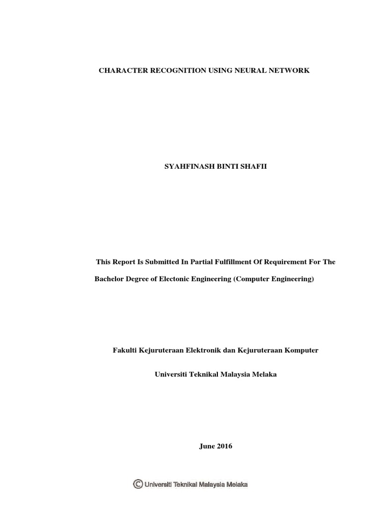 Character Recognition Using Neural Network 24 Pages Pdf Artificial