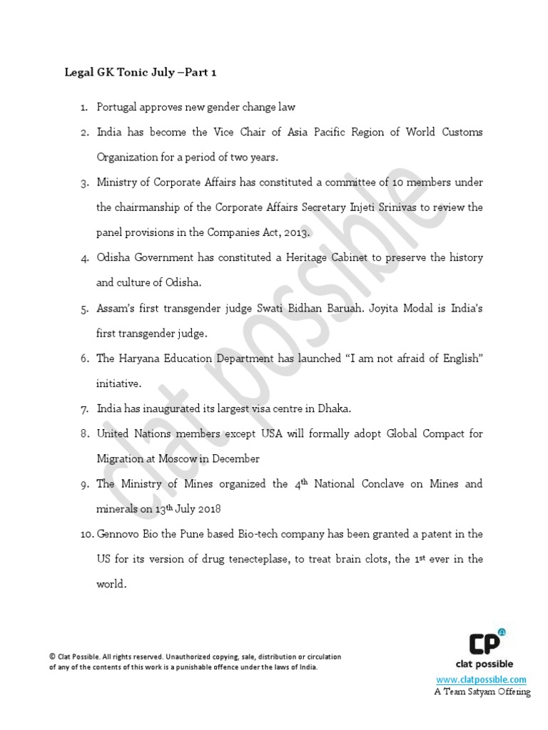 Recent Legal, Political and Social Developments in India and Around the ...