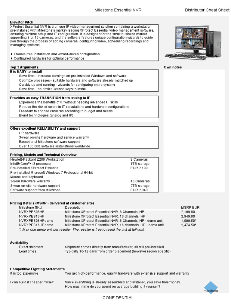 Milestone XProtect Essential NVR Cheat Sheet | PDF | Hewlett Packard ...