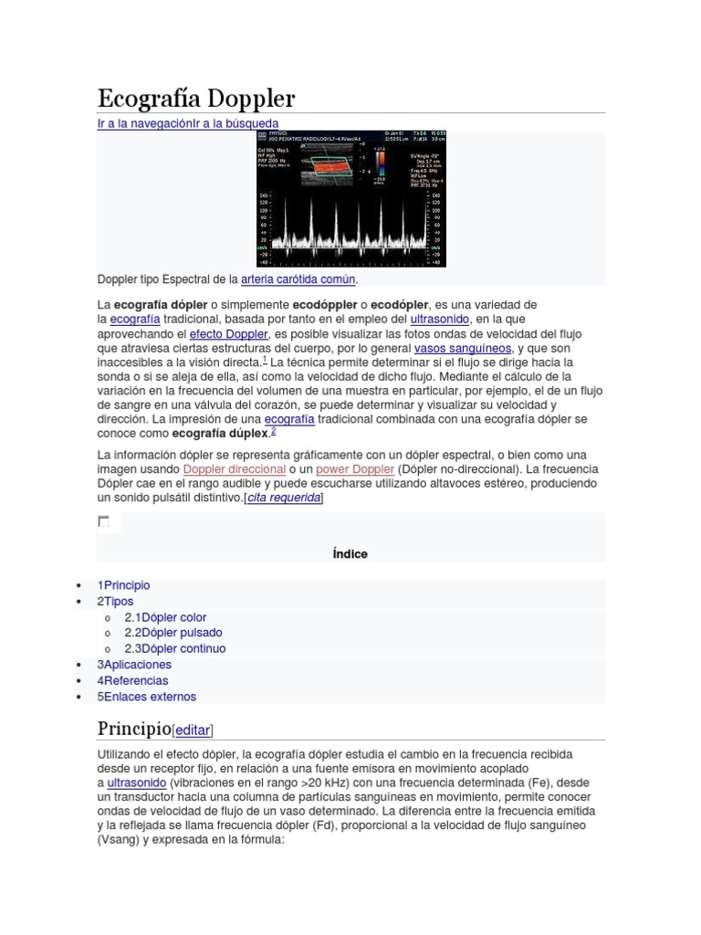 Ecografía Doppler.docx | Ultrasonido médico | Olas
