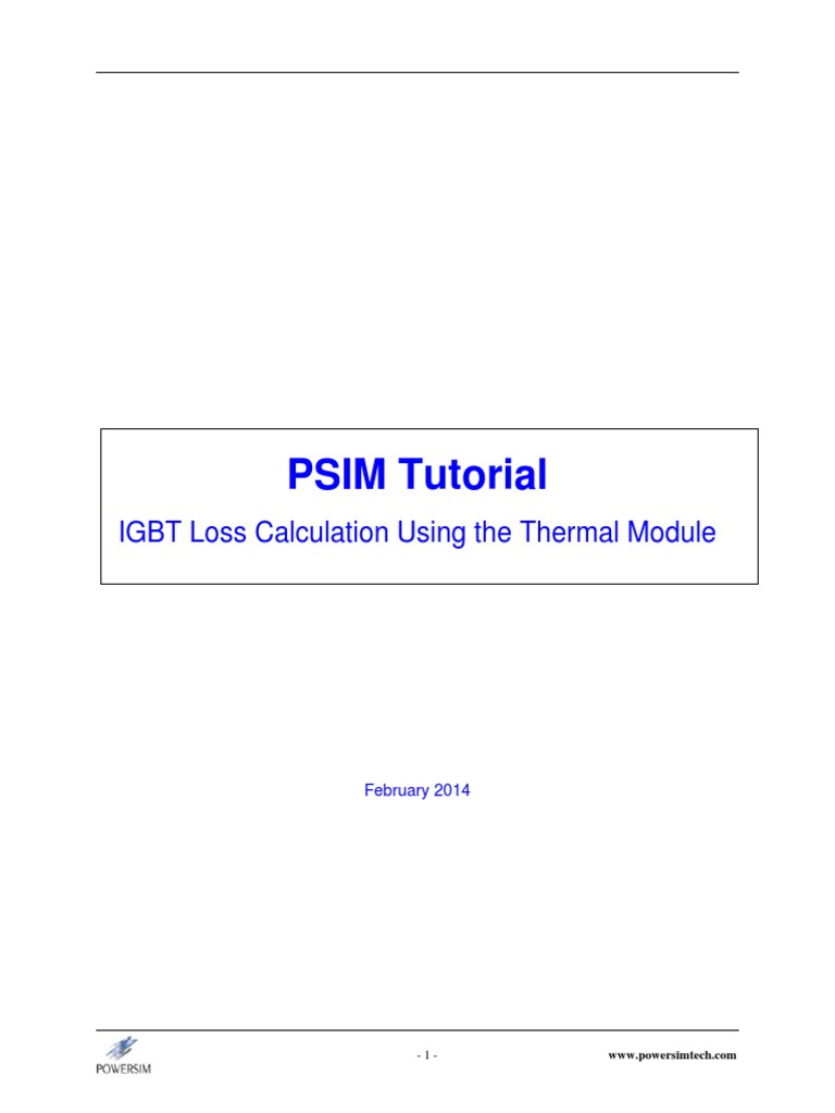 Tutorial IGBT Loss Calculation PDF | Download Free PDF | Power Inverter | Transistor
