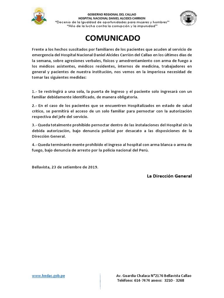 Modelo de Comunicado | PDF