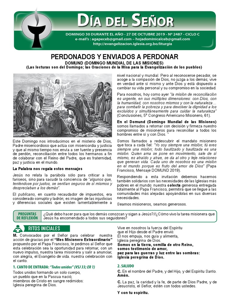 Hoja Dominical Pdf Eucaristía Misa Liturgia 
