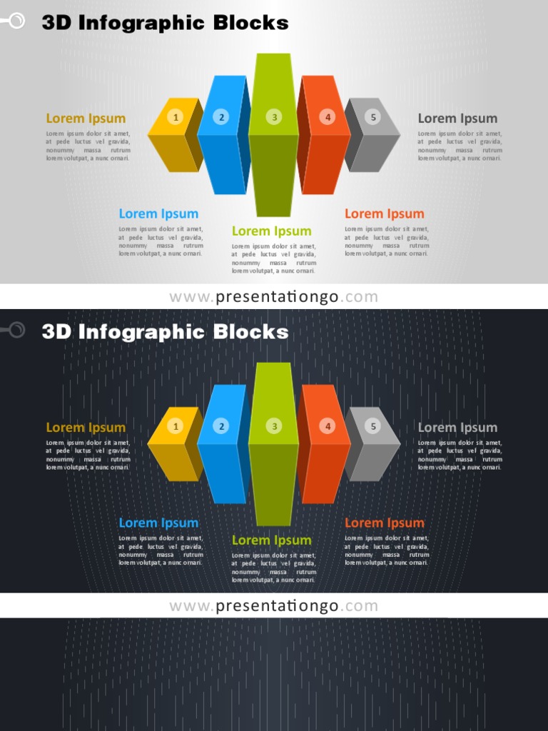 3D Infographic Blocks PGO 16 - 9 | PDF | Typography | Text
