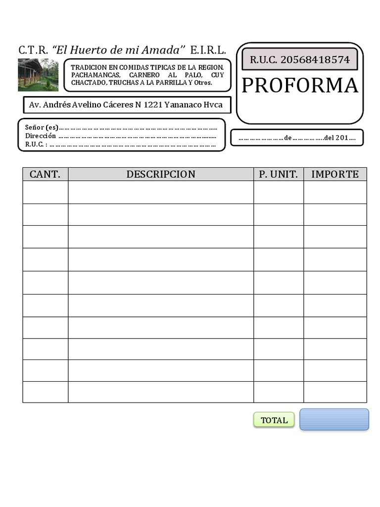 PROFORMA | PDF | Carne | Alimentos