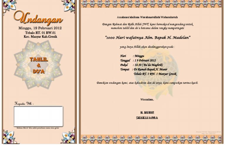 Undangan Haul | PDF