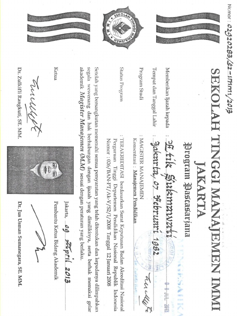 14 Ijazah Transkrip S2 PDF | PDF