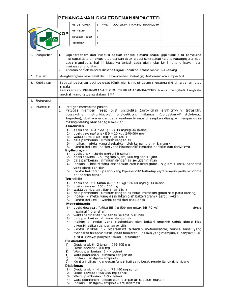 Sop Impacted | PDF | Kesehatan Holistik