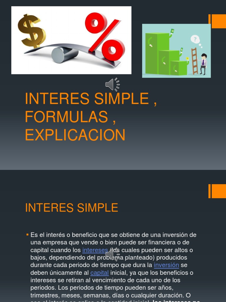 Interes Simple, Formulas, Explicacion | PDF