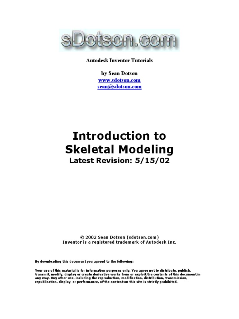 Autodesk Inventor Tutorials - Introduction To Skeletal Modeling | PDF