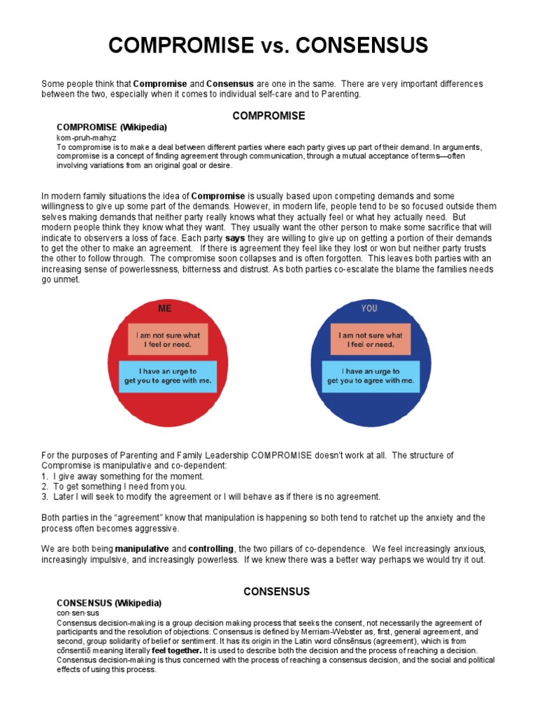 Consensusvscompormisepdf PDF | PDF | Consensus Decision Making ...