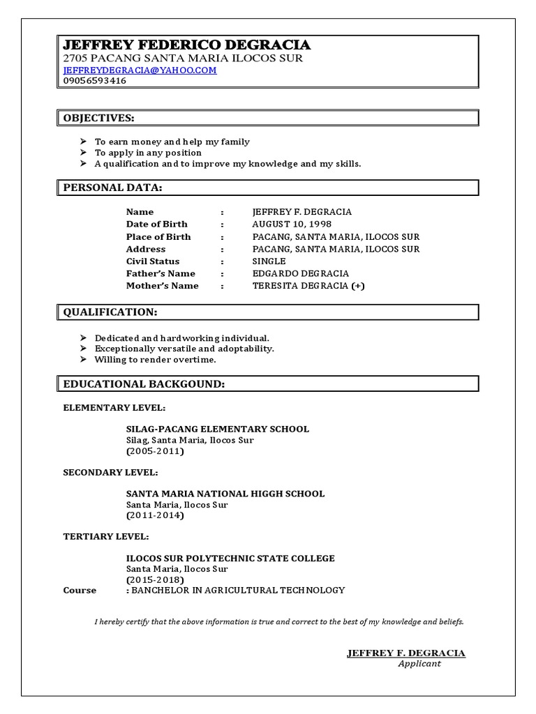Jason Vergara RESUME | PDF | Wellness