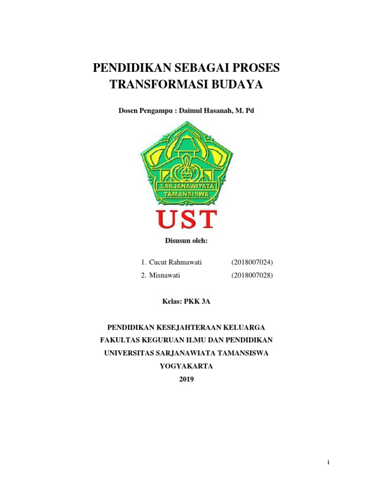 Pendidikan Sebagai Proses Transformasi Budaya | PDF