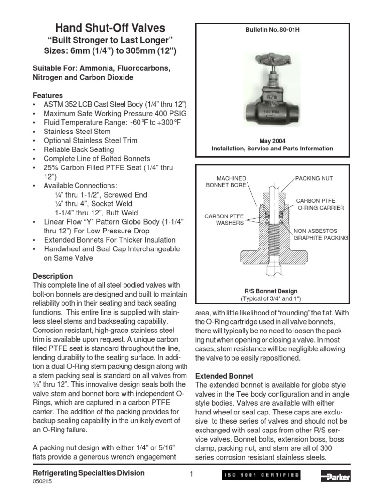 Hand Shut-Off Valves: "Built Stronger To Last Longer" Sizes: 6mm (1/4 ...