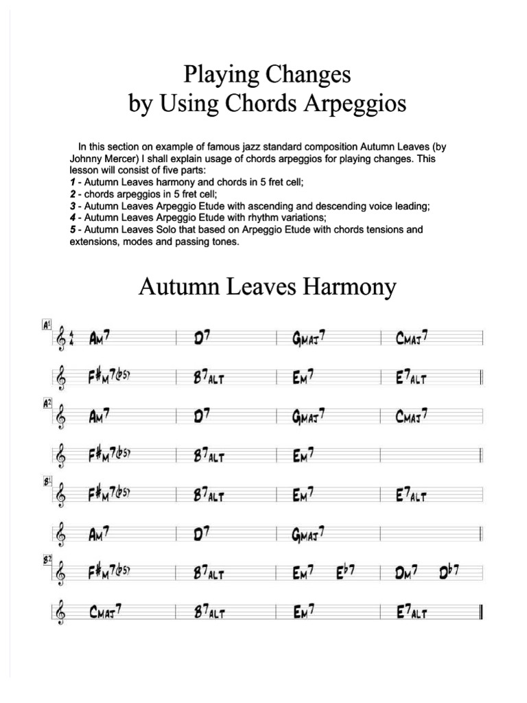 Playing Changes by Using Chords Arpeggios | PDF