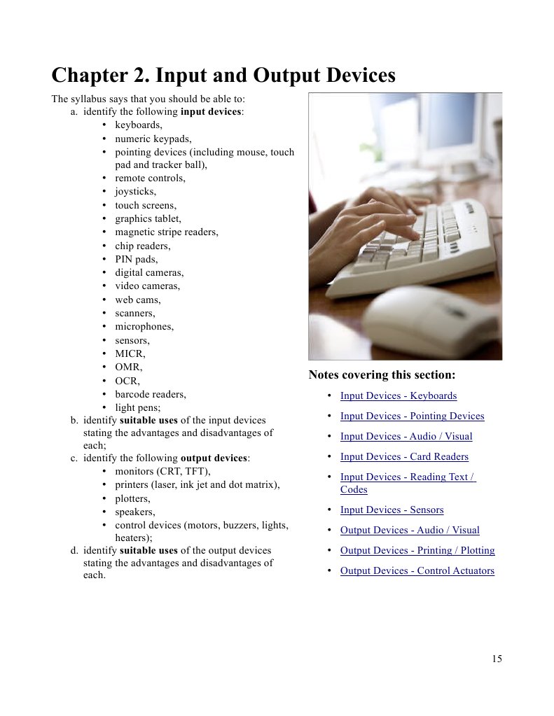 Chapter 2 Input and Output Devices | PDF | Printer (Computing) | Computer Monitor