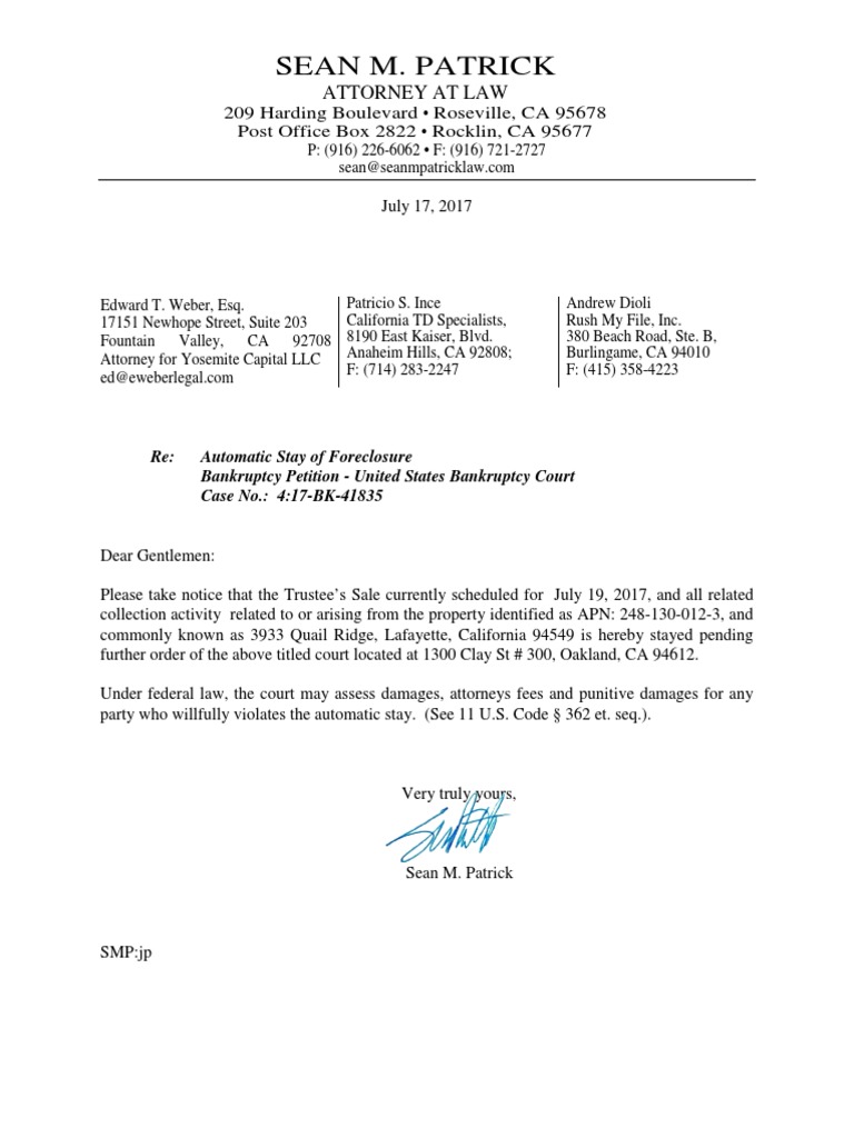 2017 07 17 Notice of Stay | PDF