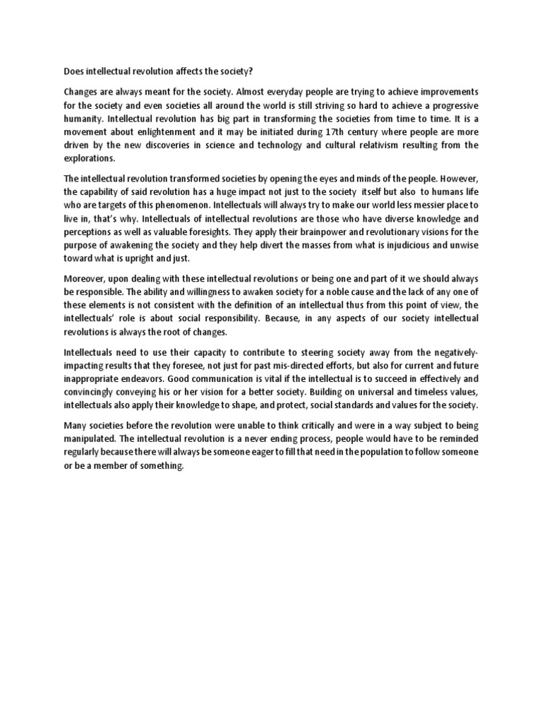 Essay (Intellectual) | PDF | Intellectual | Revolutions