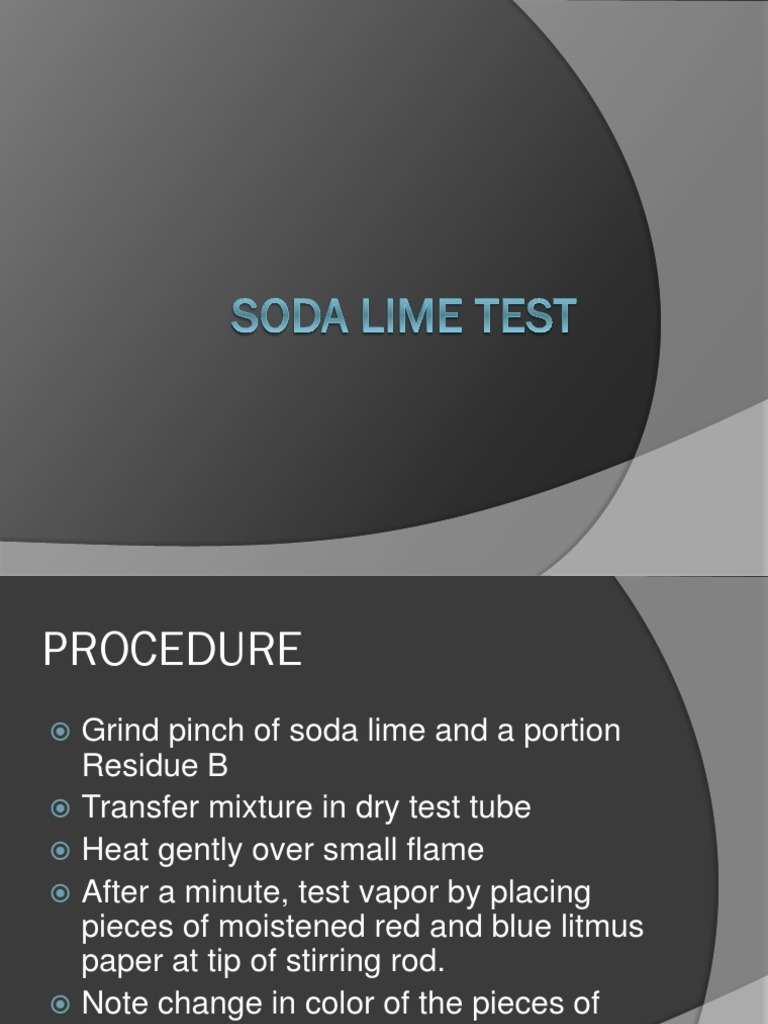 Soda Lime Test | PDF | Science & Mathematics