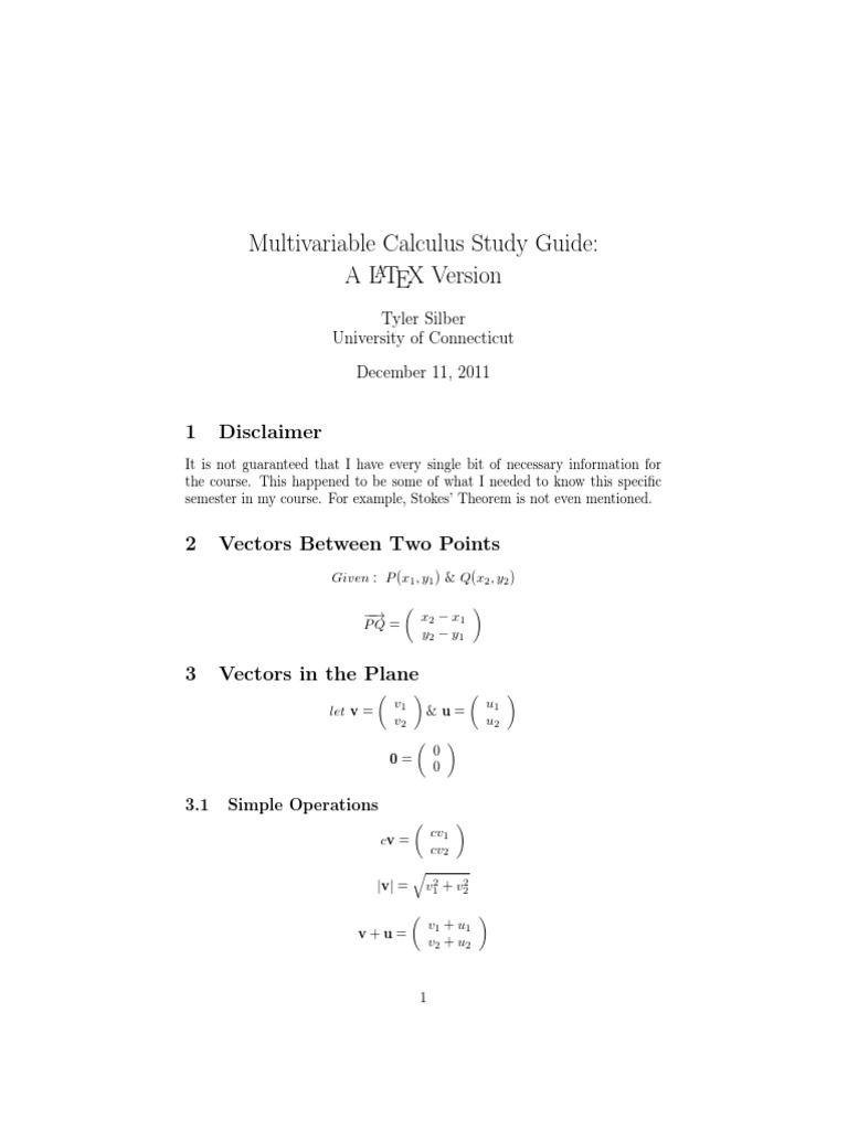 Multivariable Calculus Review PDF | PDF | Maxima And Minima | Divergence