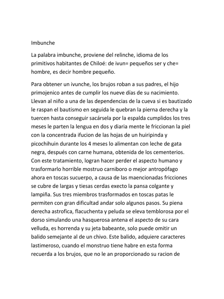 Imbunche | PDF | Homo Sapiens