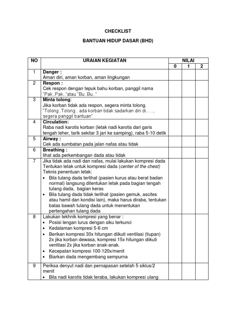 Checklist BHD | PDF