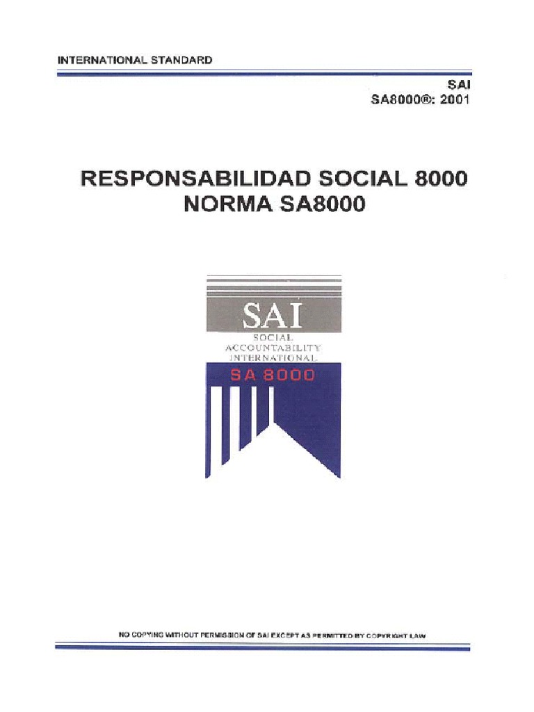 Norma Sa8000 | PDF | Convenio europeo de derechos humanos | Derecho laboral
