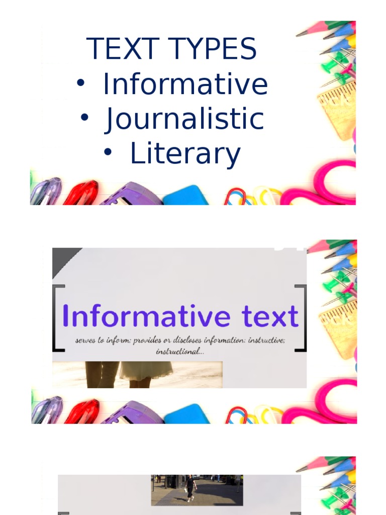 Text Types Informative Journalistic Literary Pdf