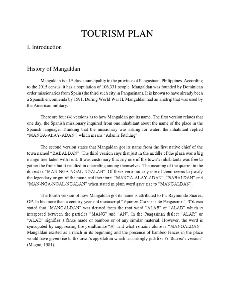 Tourism Plan | PDF