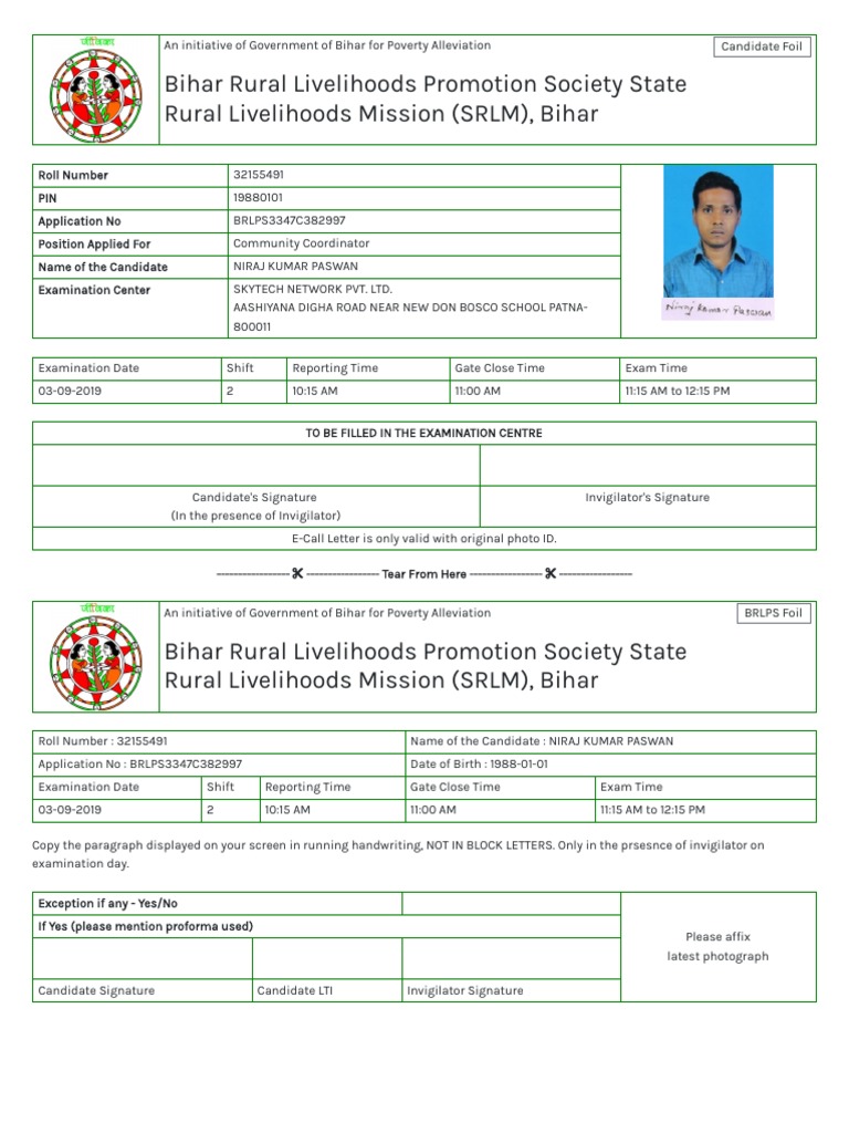 Bihar Rural Livelihoods Promotion Society State Rural Livelihoods ...