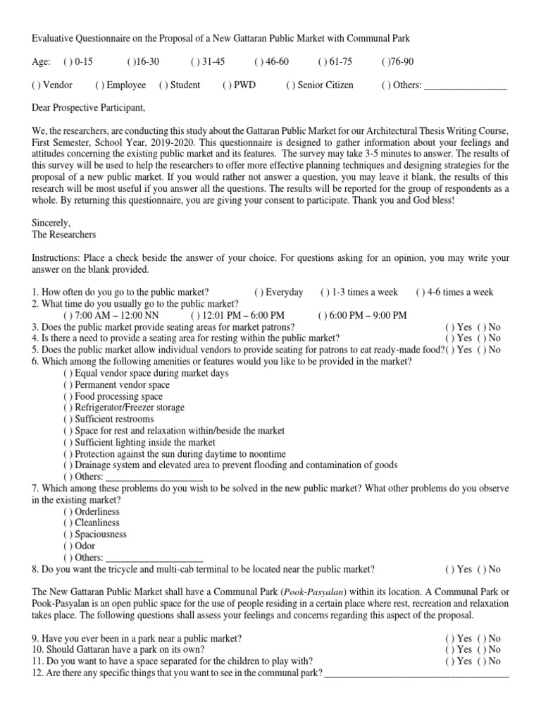 First Draft Questionnaire | PDF | Questionnaire | Cognition