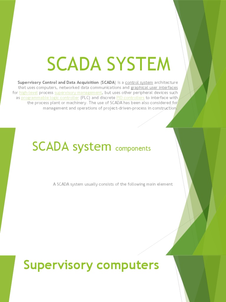 Scada System: Supervisory Control and Data Acquisition (SCADA) Is A Control System Architecture ...