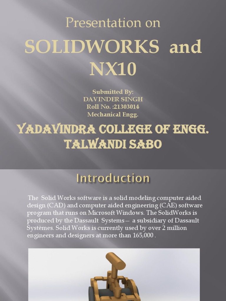 An Overview of SolidWorks and NX10 CAD Software for Mechanical Design ...